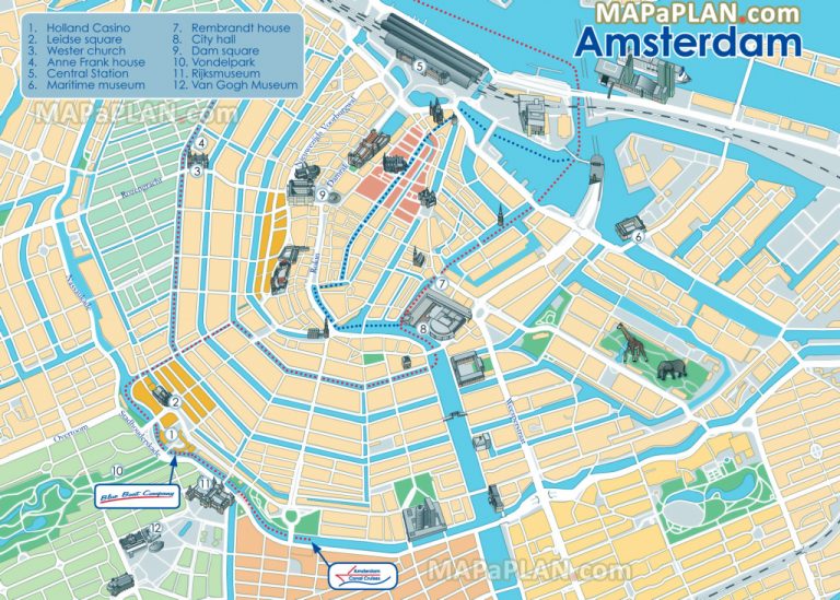 Amsterdam Maps - Top Tourist Attractions - Free, Printable City ...